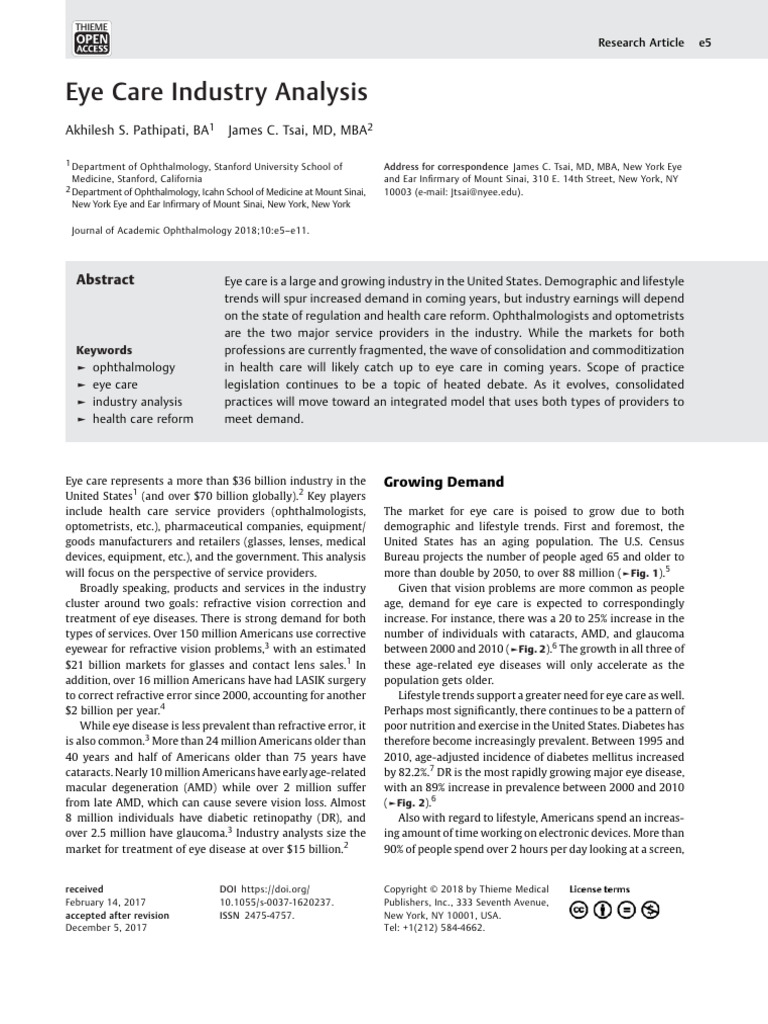 Eye Care Industry Analysis | PDF | Ophthalmology | Optometry