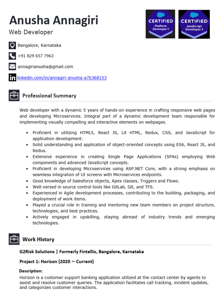 Anusha Annagiri - (4y - 9m) - .NET FS Developer | PDF | World Wide Web | Internet & Web