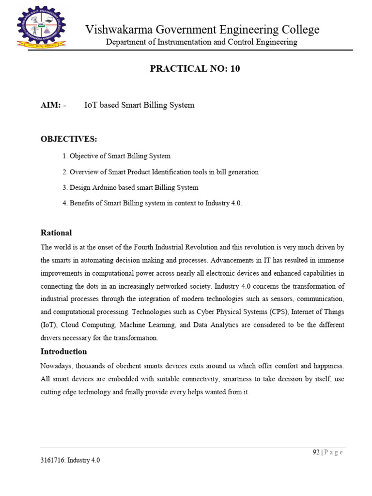 10 - IoT Based Smart Billing System | PDF | Barcode | Qr Code