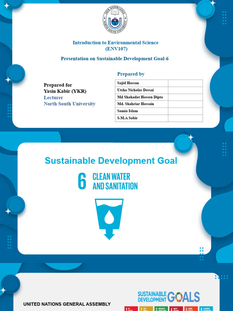 Env107 Sdg6 Presentation | PDF | Sanitation | Water