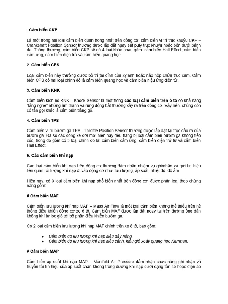 Cảm Biến CKP | PDF