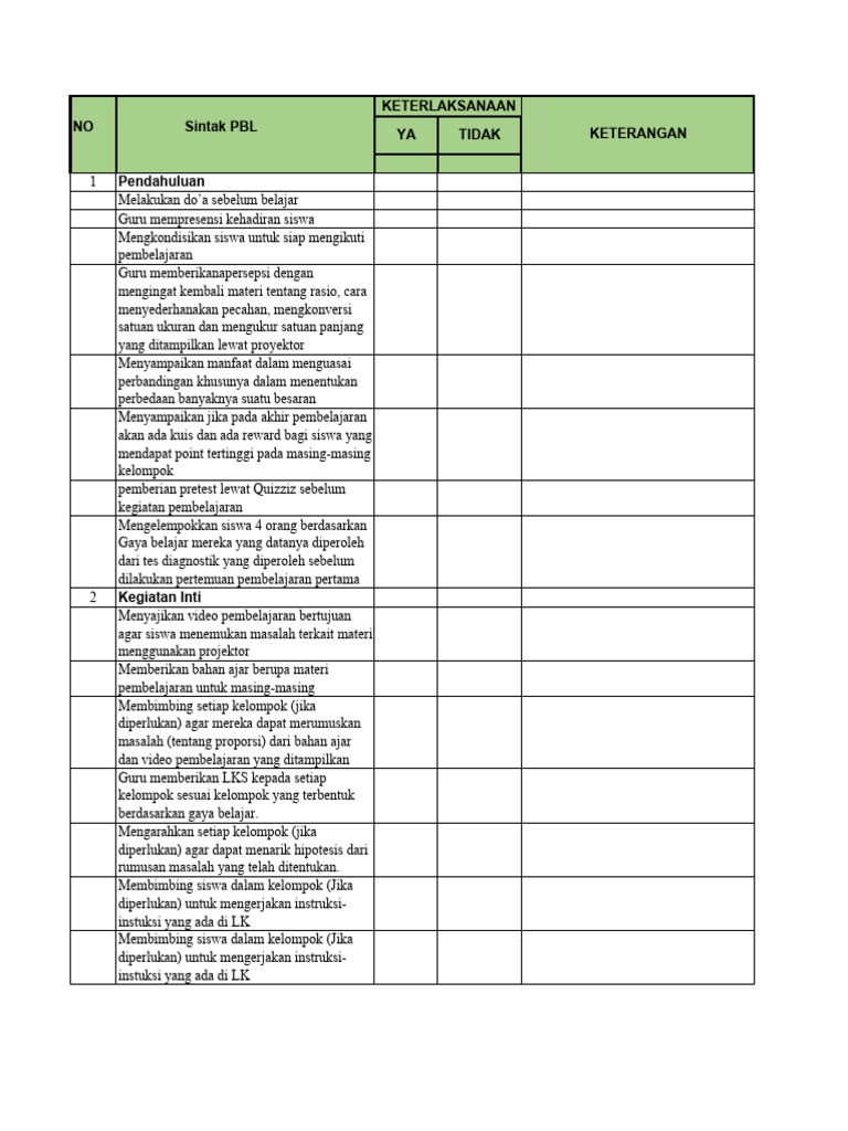 Sintak PBL | PDF