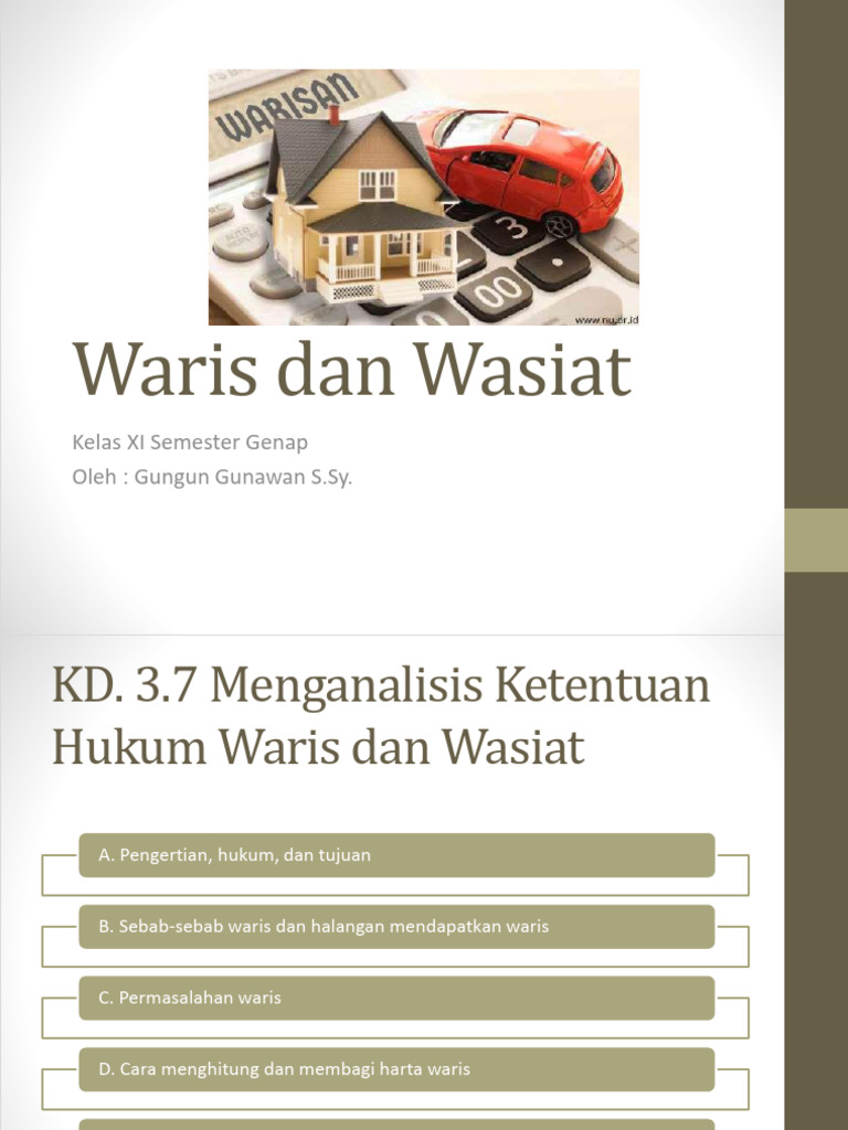BAB 7 Waris Dan Wasiat | PDF | Agama & Spiritualitas