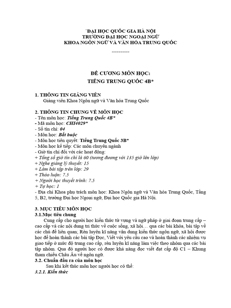 De Cuong Tieng TQ 4B - CLC 23 M I | PDF