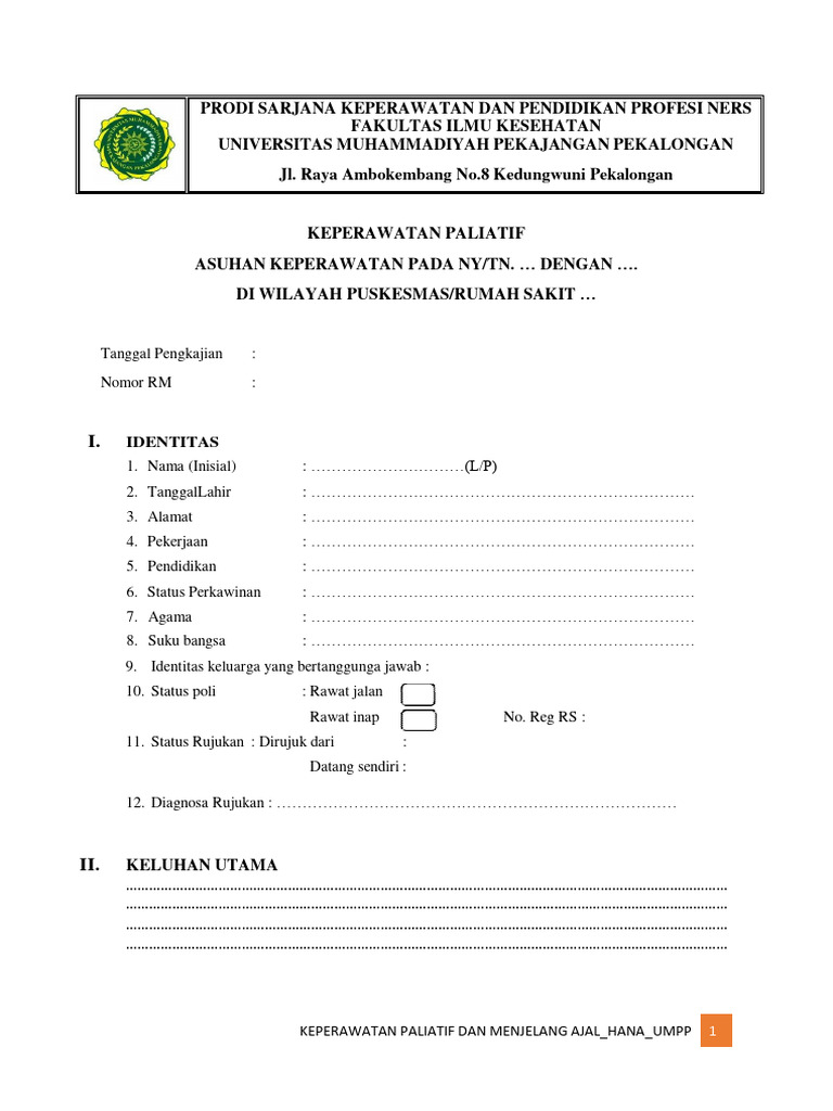 Format Askep Paliatif Hana Baru | PDF