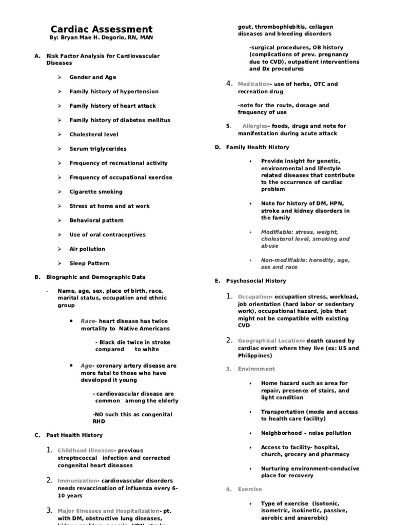 Cardiac Assessment 2 | PDF