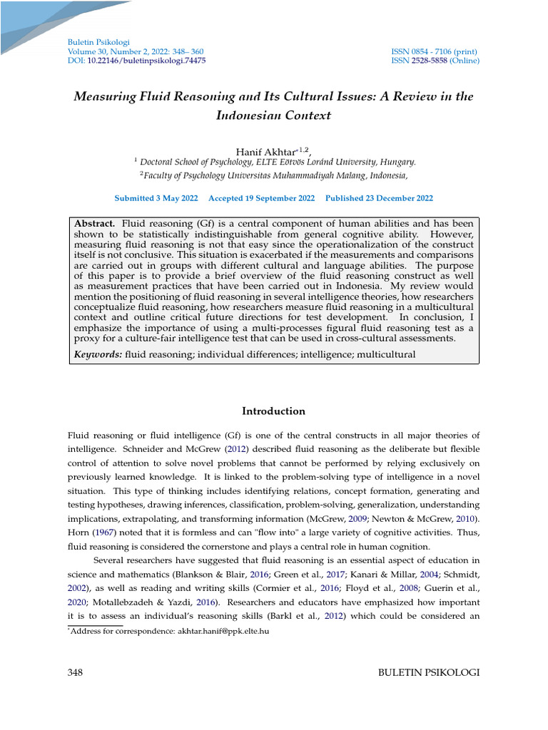 Fluid Reasoning Index Meaning