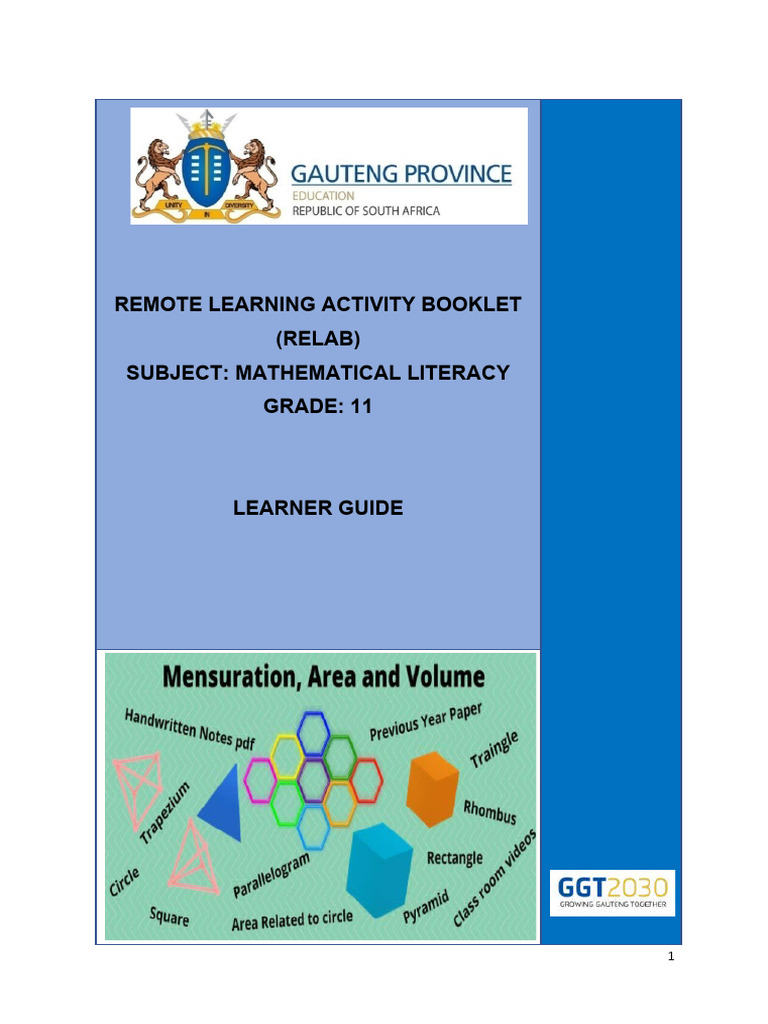 Math Lit Learner Relab Grade 11 Term 1 - 4 | PDF | Value Added Tax ...