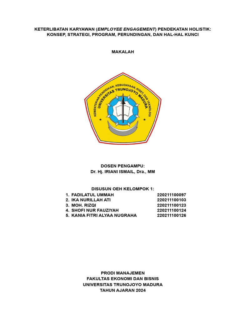 Kel 1 - Bab 9 Keterlibatan Karyawan - (MSDM 2) | PDF | Bisnis