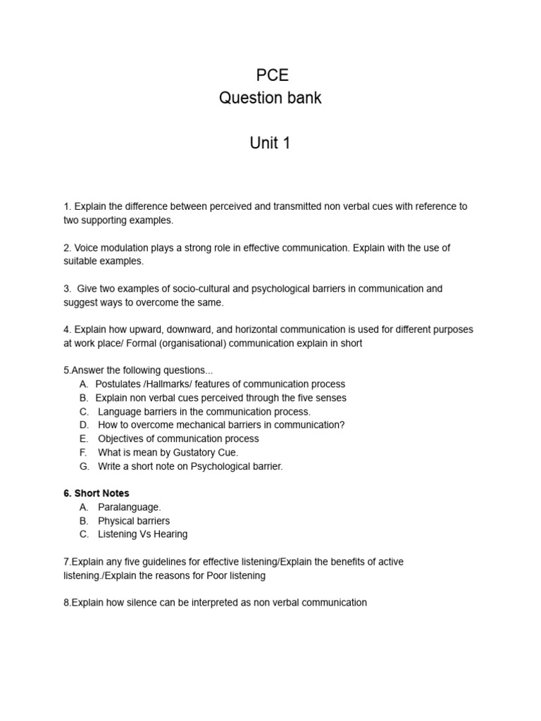 Ans of Pce Assignment | Download Free PDF | Communication | Nonverbal Communication