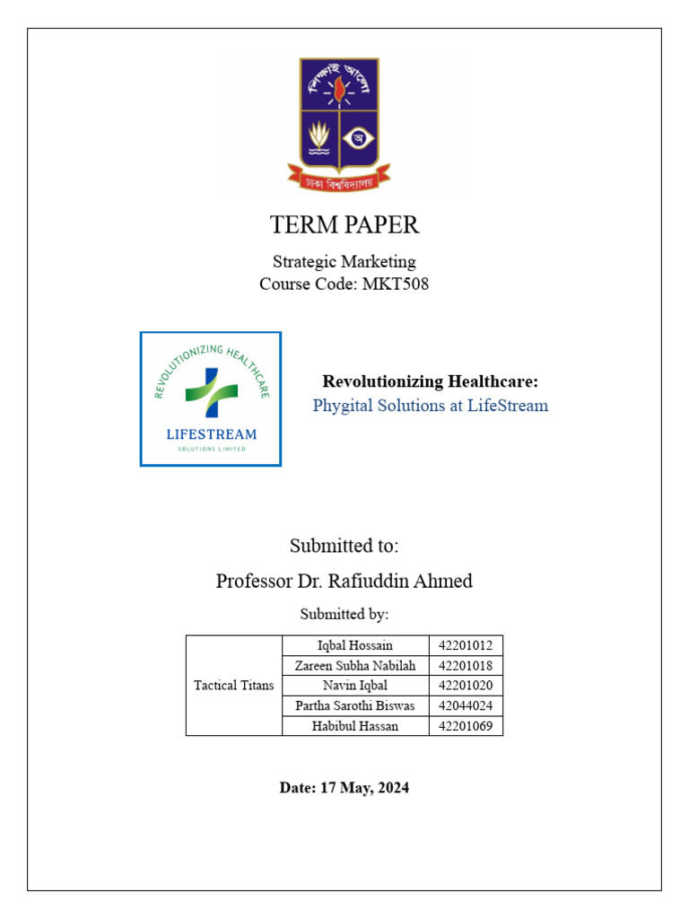 Tactical Titans - Strategic Marketing - Term Paper | PDF | Health Care ...