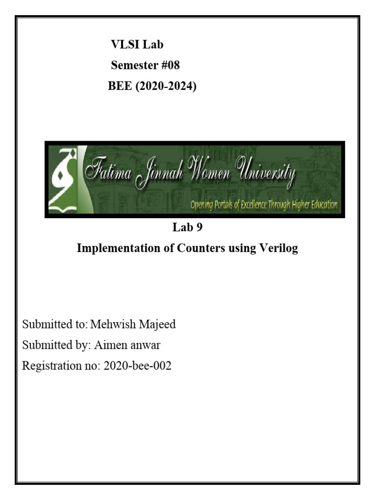 Vsli Lab 9 | PDF | Computer Science | Computer Engineering