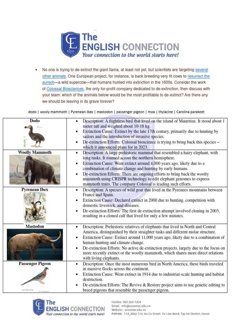 De Extinction Species Download Free Pdf Extinction Biology