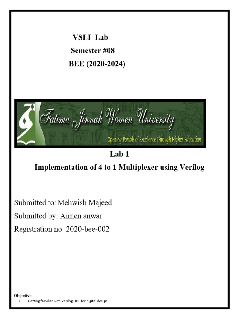 Vsli Lab 1 | PDF | Hardware Description Language | Computer Science