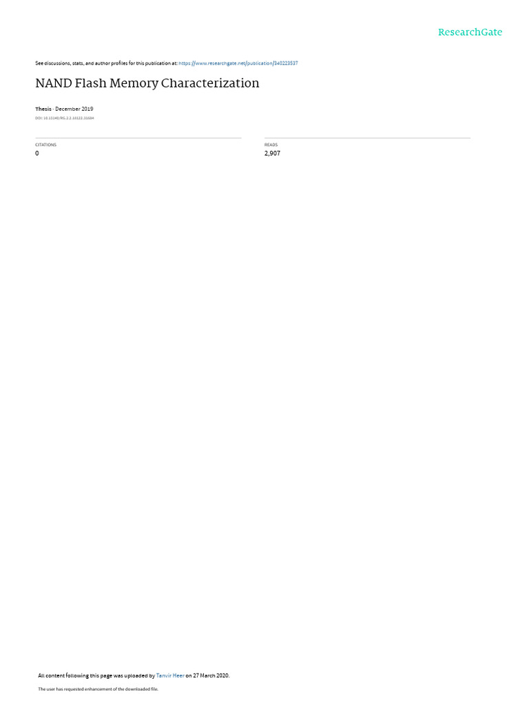 Nand Memory Characterization | PDF | Flash Memory | Input/Output