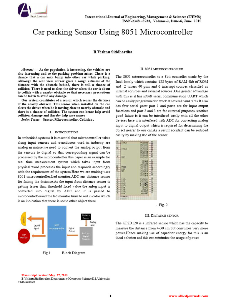 Car Parking Collision Avoidance System | PDF | Analog To Digital ...