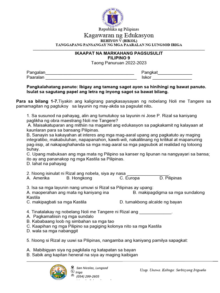 Filipino-9 Q4 | PDF