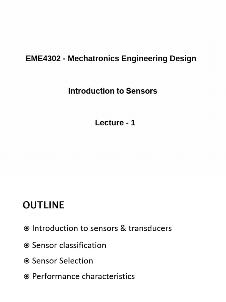 L3 Introduction To Sensors Pdf Sensor Instrumentation