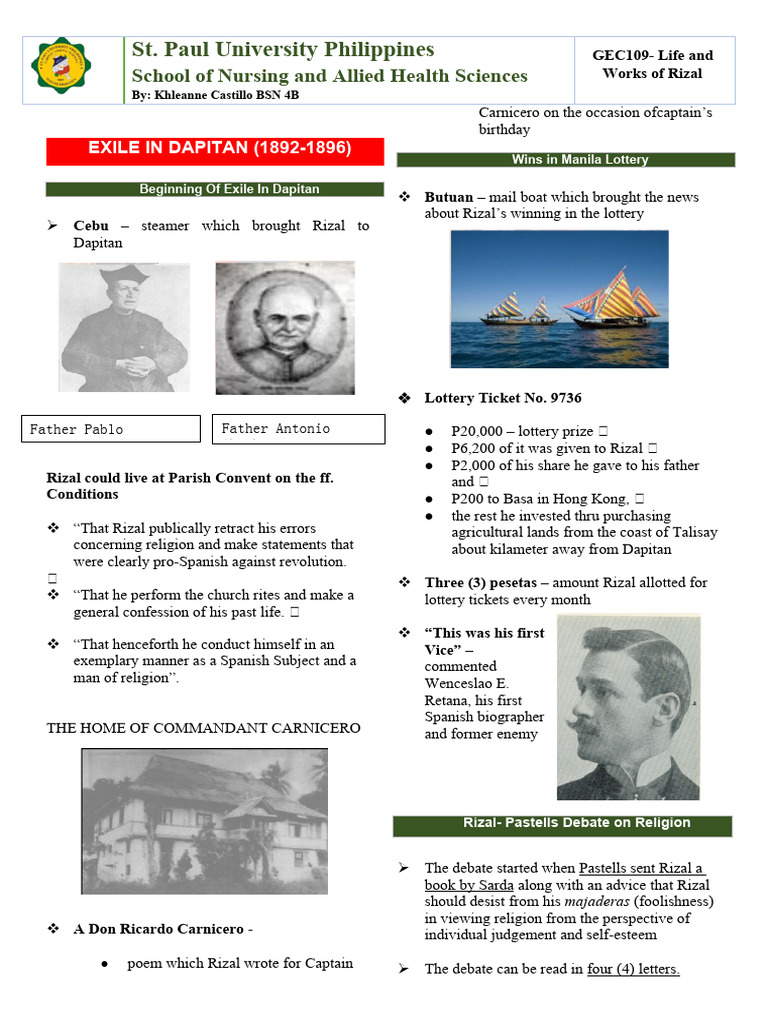 Rizal's Exile: Life and Contributions in Dapitan | PDF | Social Science