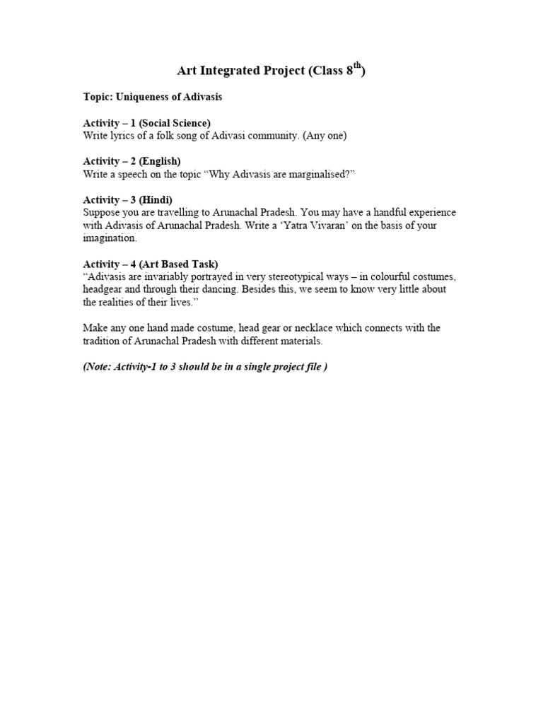 CL-8 Art Integrated Project-1 2023-24 | PDF