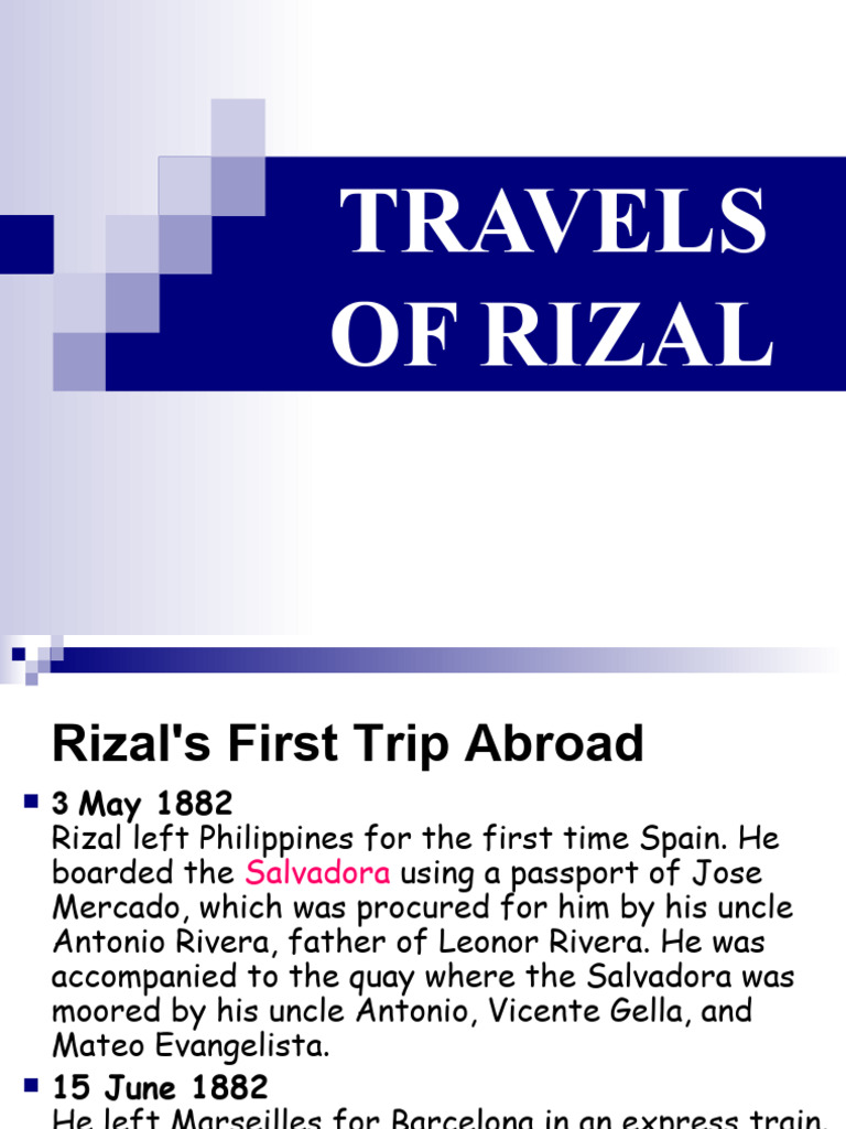 Travels of Rizal | PDF | Spanish East Indies | Philippines