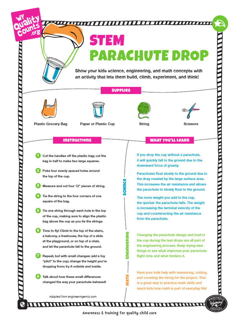 STEM Parachute Drop Activity Guide | PDF | Parachute | Weight