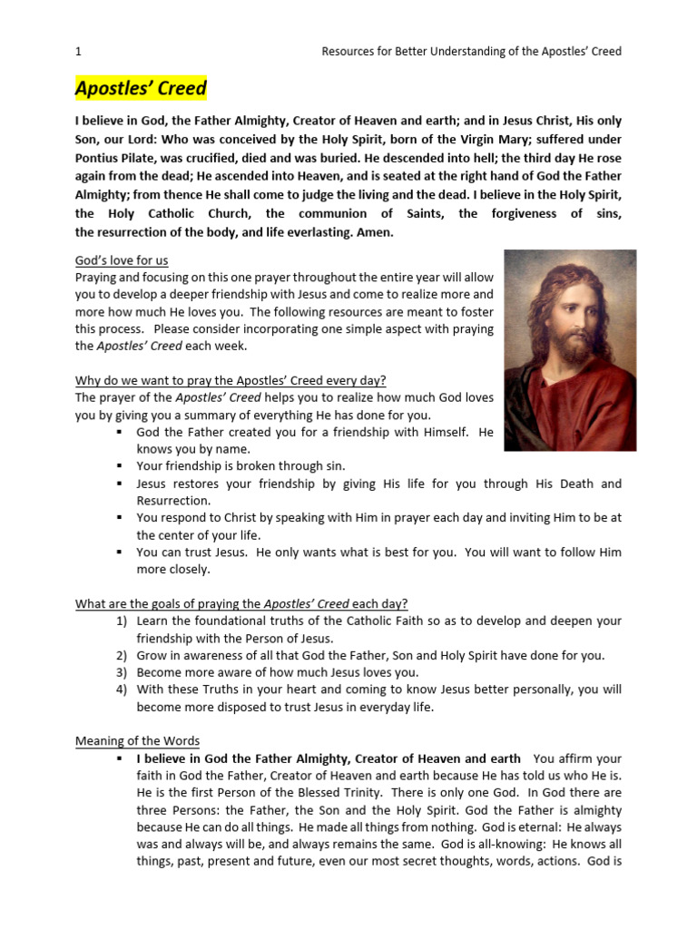 Resources For Better Understanding of The Apostles Creed | Download ...
