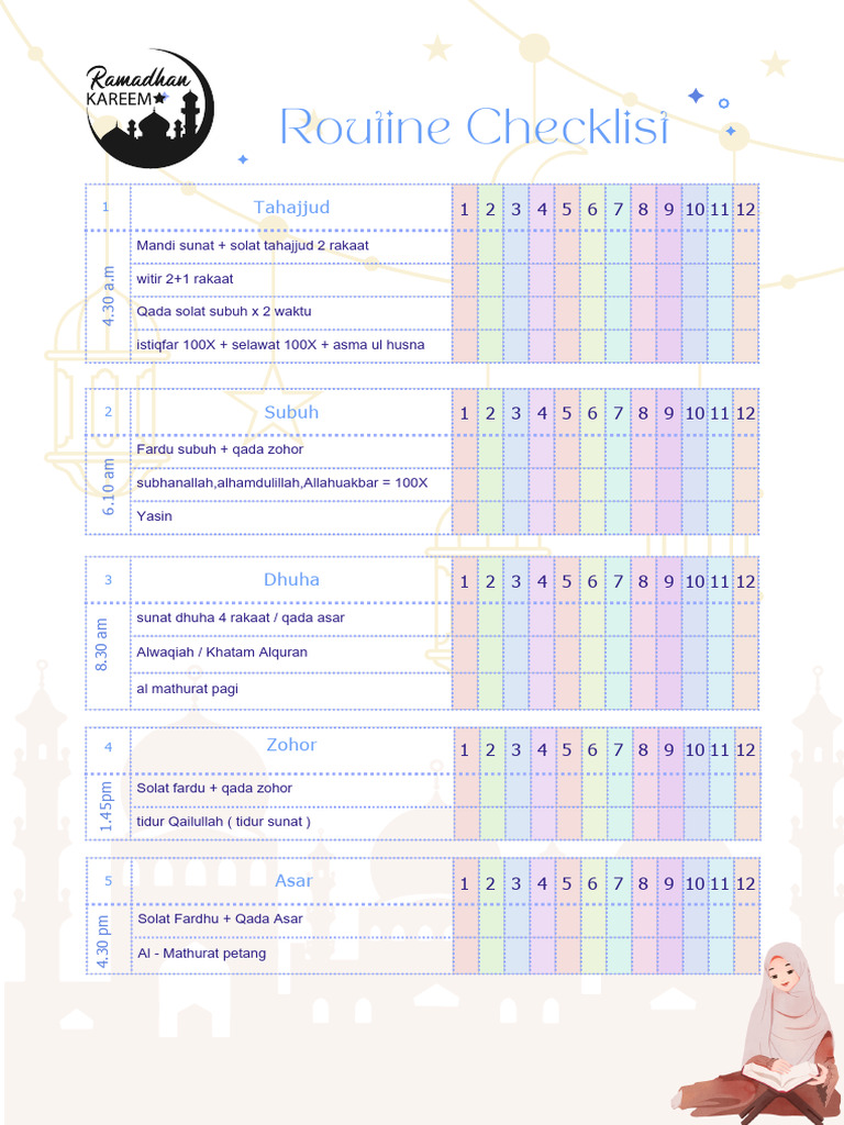 Checklist Ramadhan | PDF