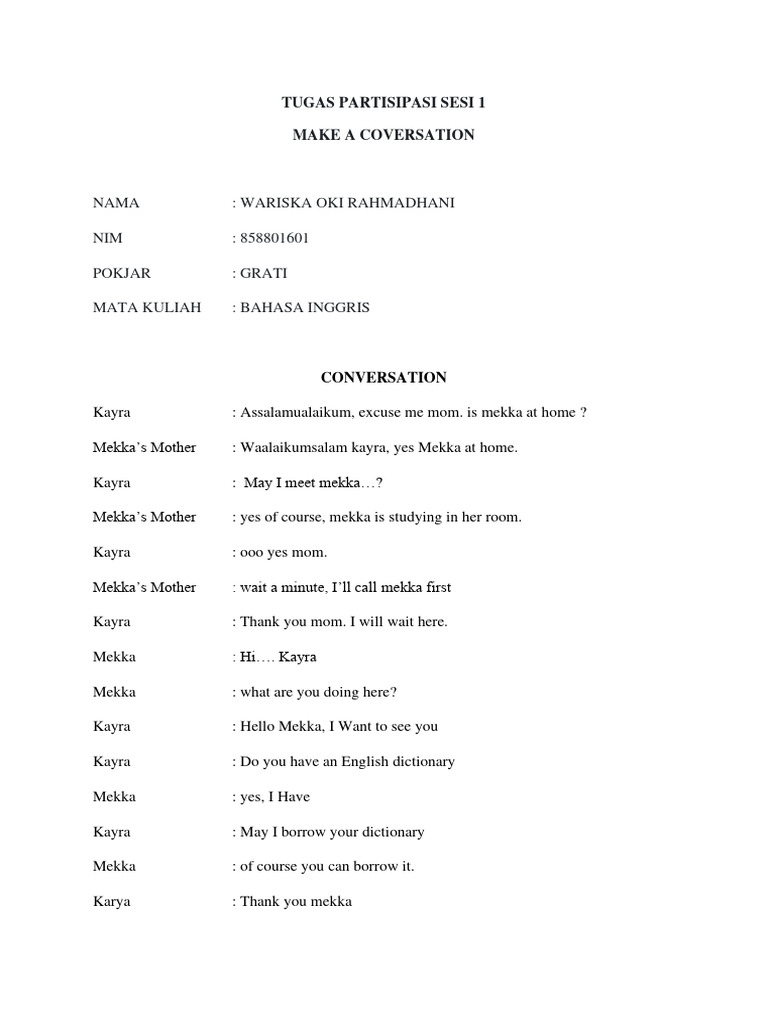 English Conversation Practice Example | PDF | Home & Garden