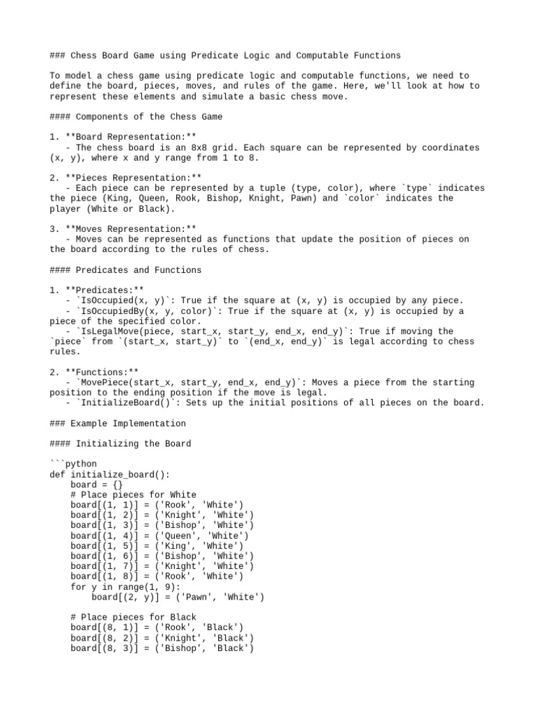 Chess board game | PDF | Chess | Abstract Strategy Games