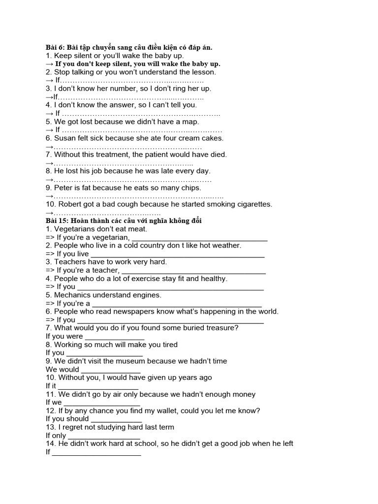 Conditional Sentence Exercises | PDF
