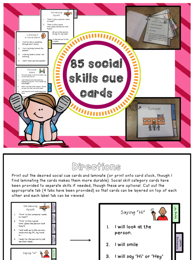 85 Social Skills Cue Cards Guide | PDF | Human Communication