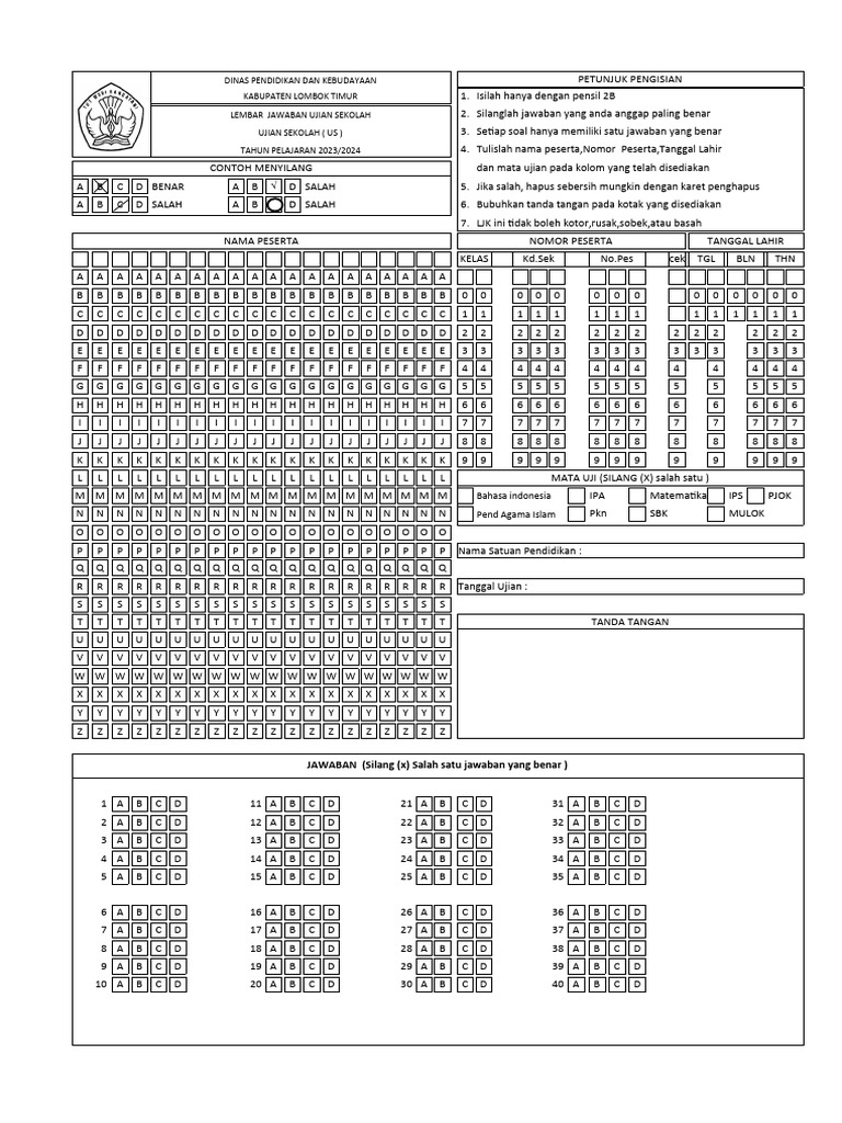 Lembar Jawaban Siswa | PDF