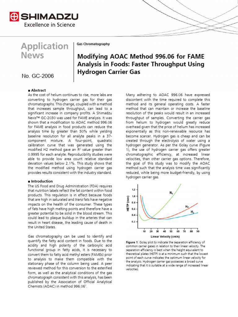GC 2006 Modifying AOAC Method 996 06 FAME Analysis | PDF | Gas ...