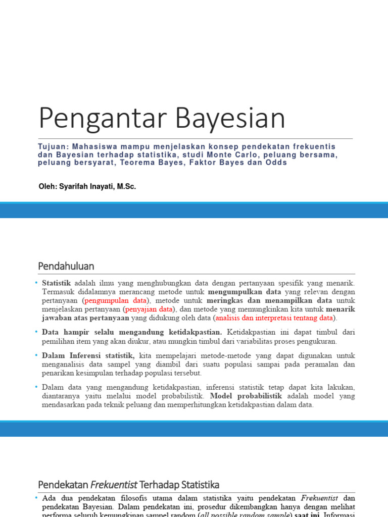 Pertemuan 1. Pengantar Bayesian | PDF