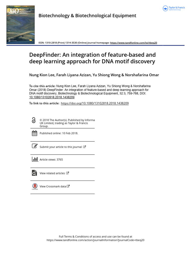 DeepFinder An integration of feature based and deep learning approach for DNA motif discovery ...