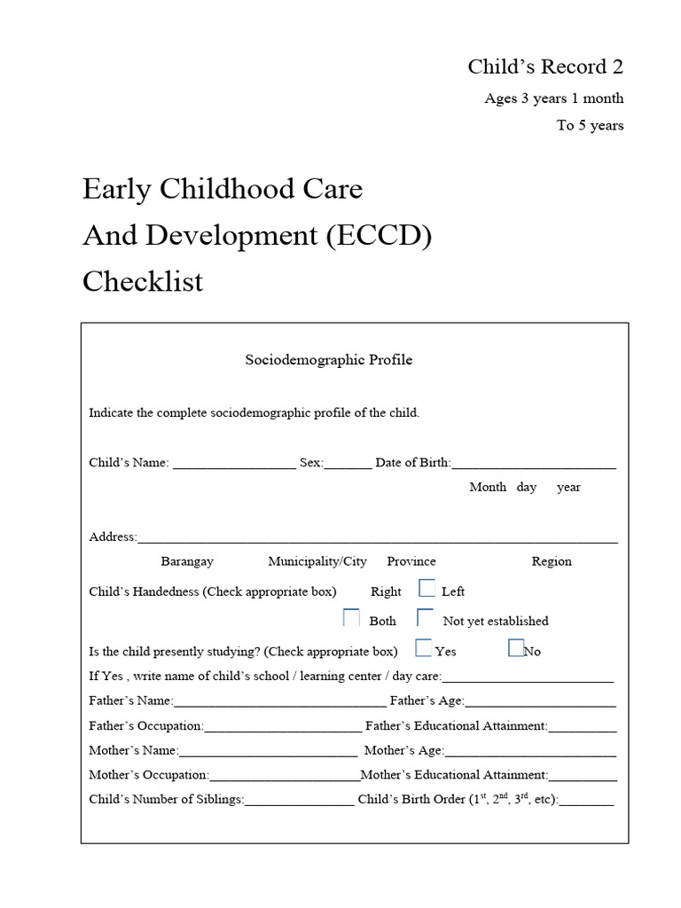 G. Child Record 2 | PDF | Child Care | Family