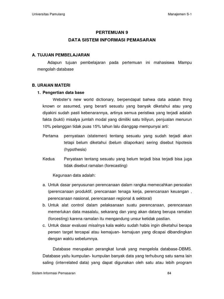 Manfaat dan Kegunaan Database Pelanggan | PDF