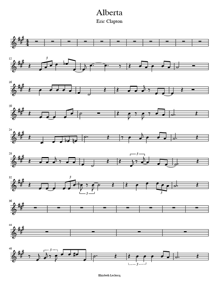Eric Clapton: Alberta Performance Data | PDF