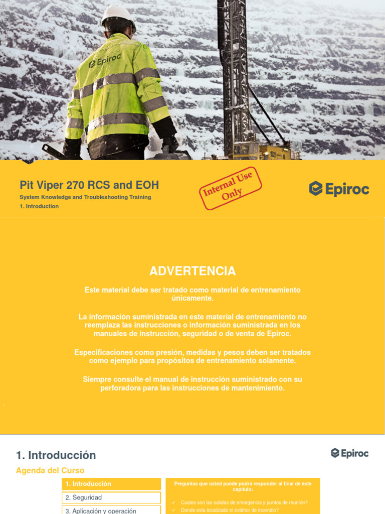 01 Introduction - PV 270 - ES - v1.0 - Epiroc | PDF