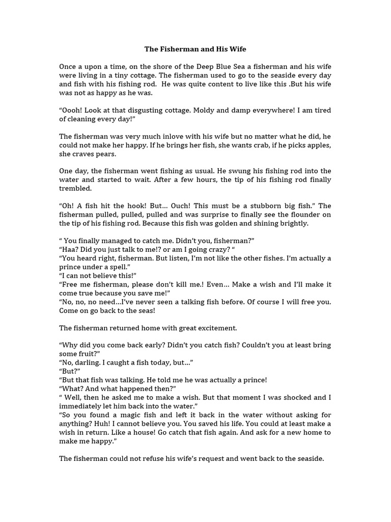 The Fisherman and His Wife | PDF