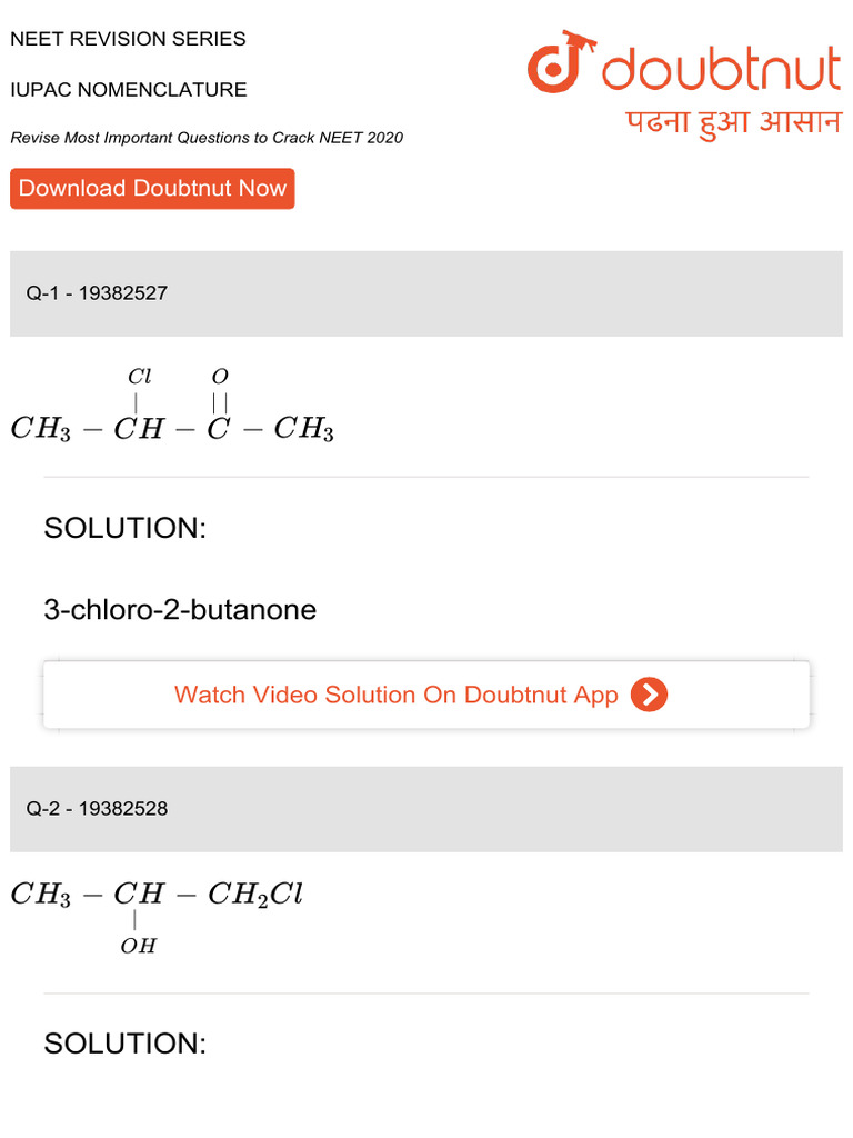 NEET IUPAC Nomenclature Guide | PDF | Molecules | Chemical Substances