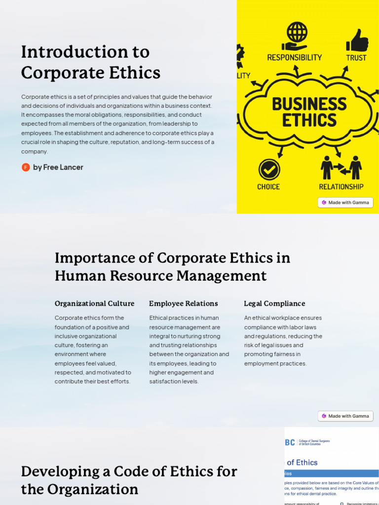 Introduction To Corporate Ethics | PDF | Business Ethics | Employment