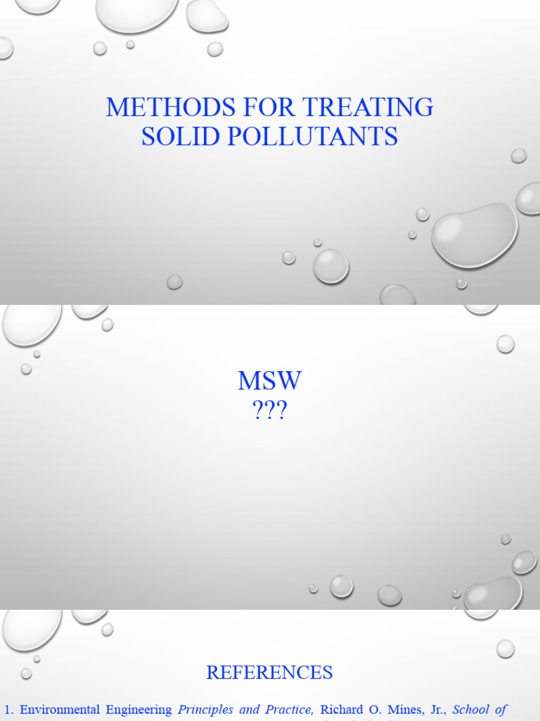 Chapter 11 - Methods For Treating Solid Pollutants | PDF | Waste ...