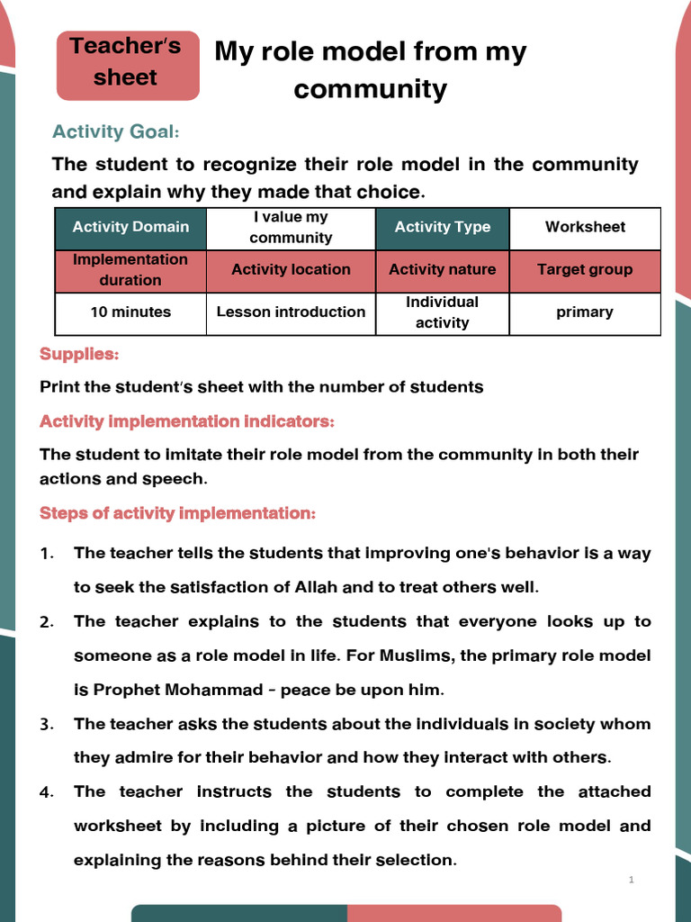 My Role Model From My Community | PDF