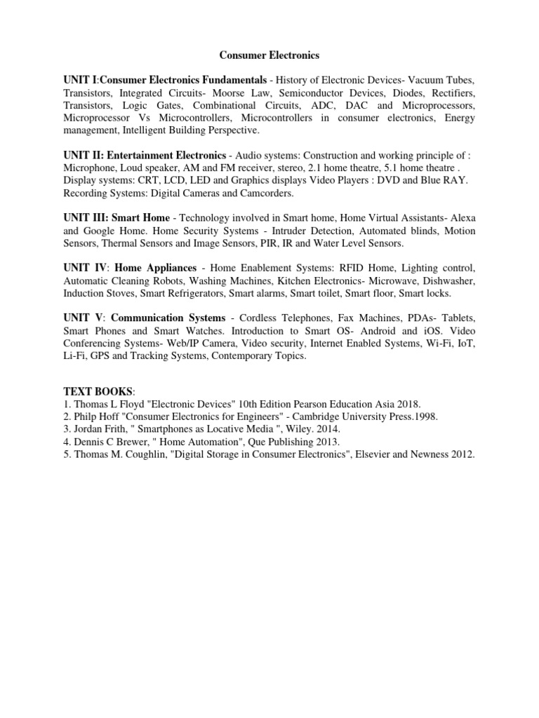 Consumer Electronics Overview and Insights | PDF | Field Effect ...