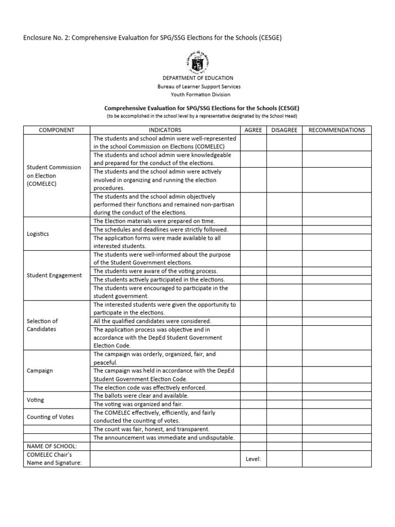 SELG FORM_SANJOSE | PDF | Voting | Elections