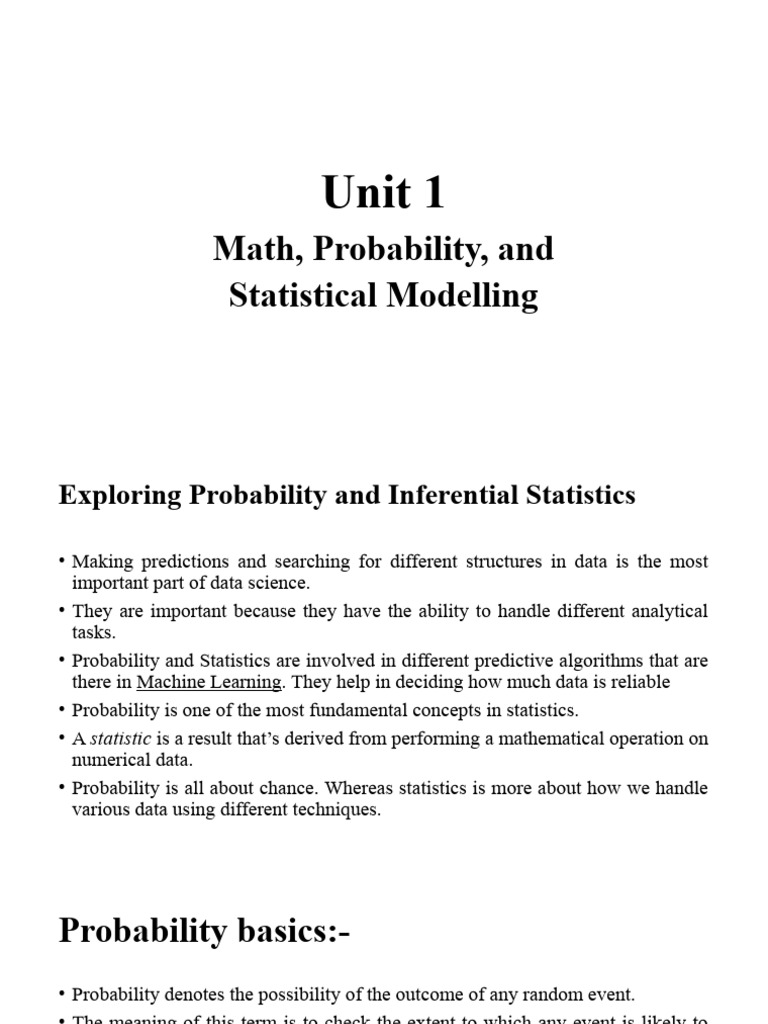 unit1 - Read-Only (3) | PDF | Principal Component Analysis | Probability Distribution