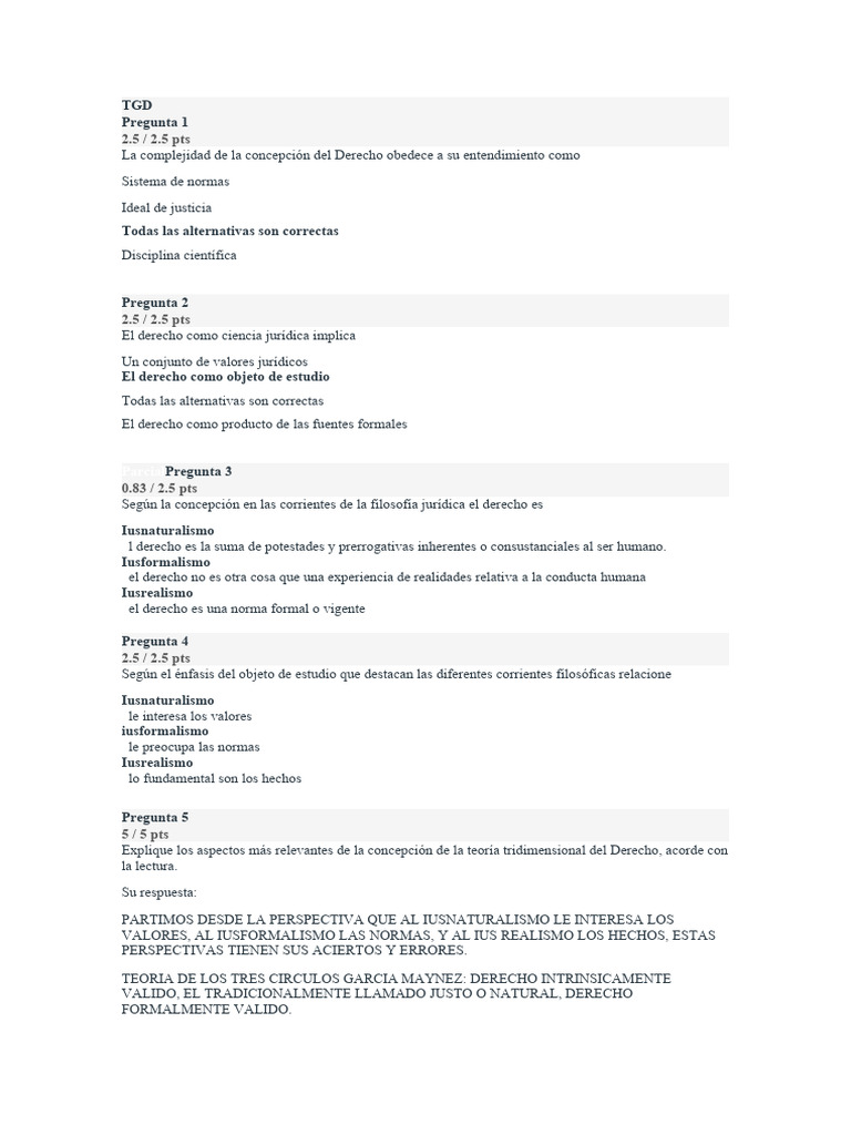 TGD Cuestionario | PDF | Caso de ley | Precedente