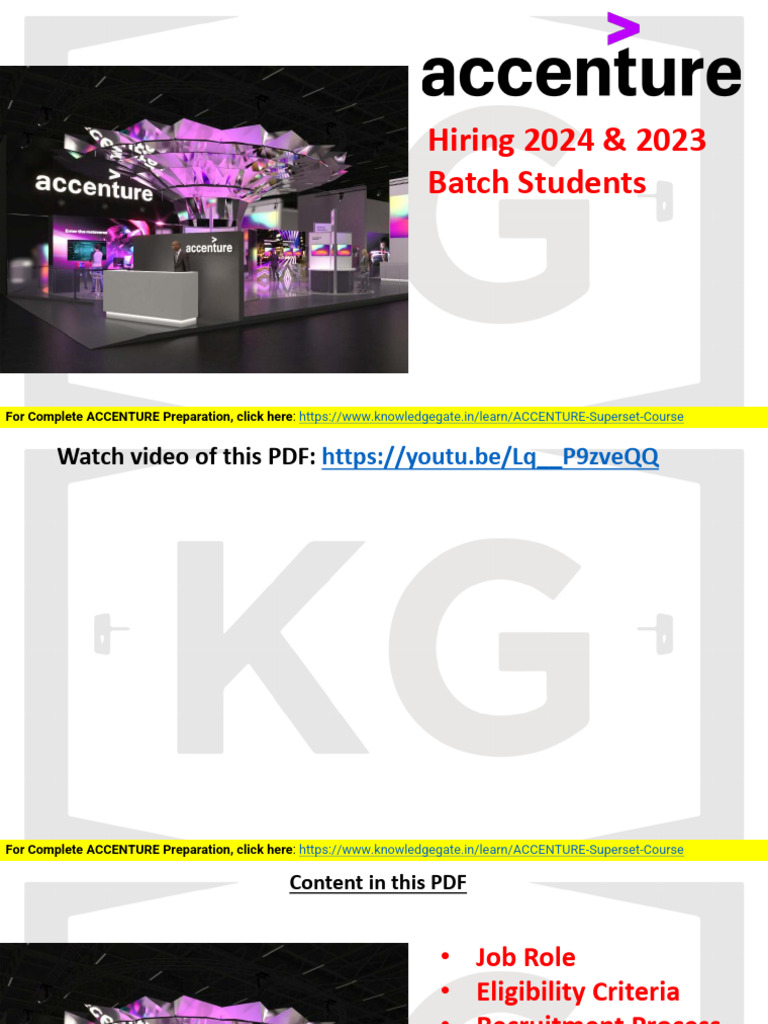 Accenture Exam Pattern & Syllabus by KNOWLEDGE GATE | PDF | Spreadsheet ...